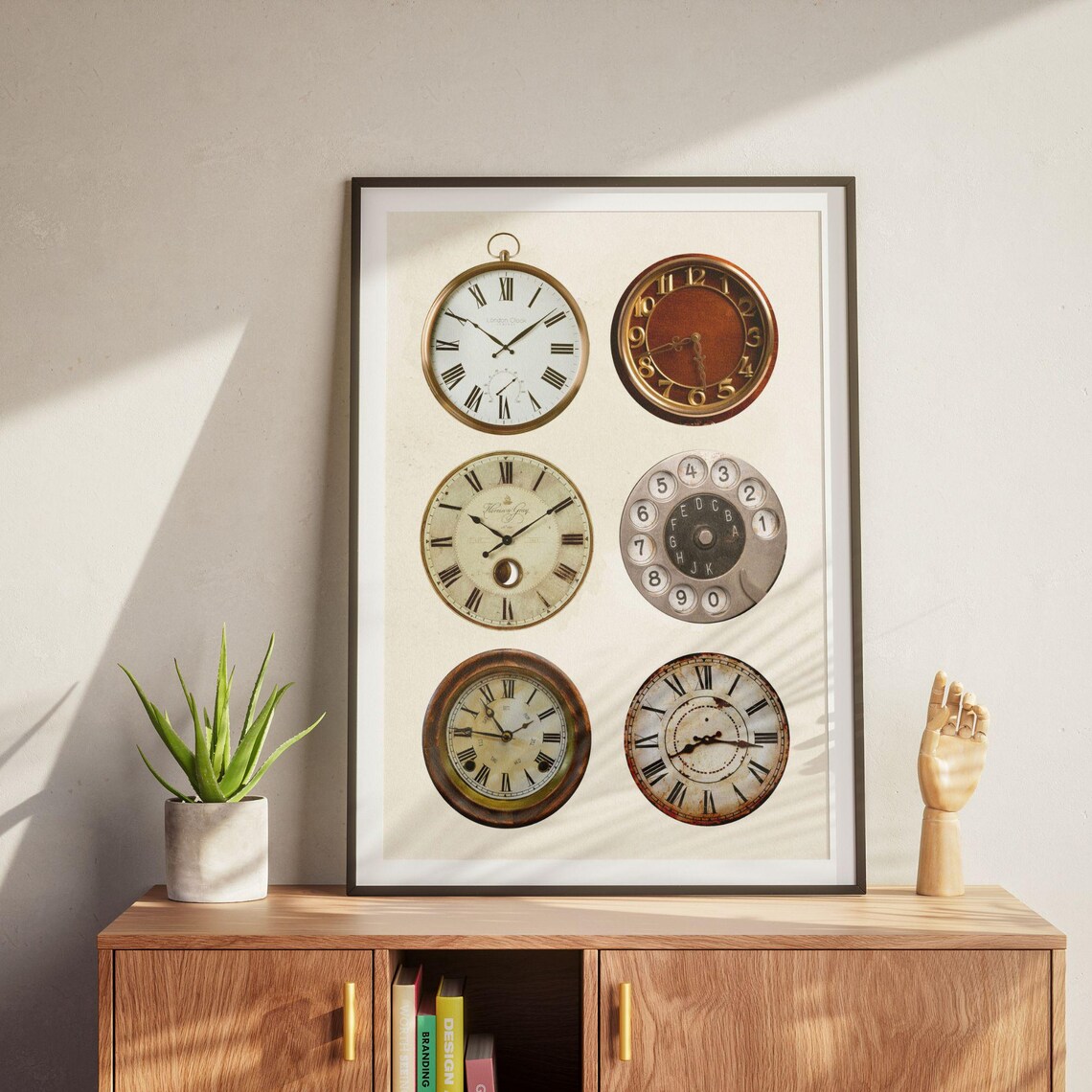 Retro Collage Wall Art,vintage Clock Poster Print,home Wall Decor ...