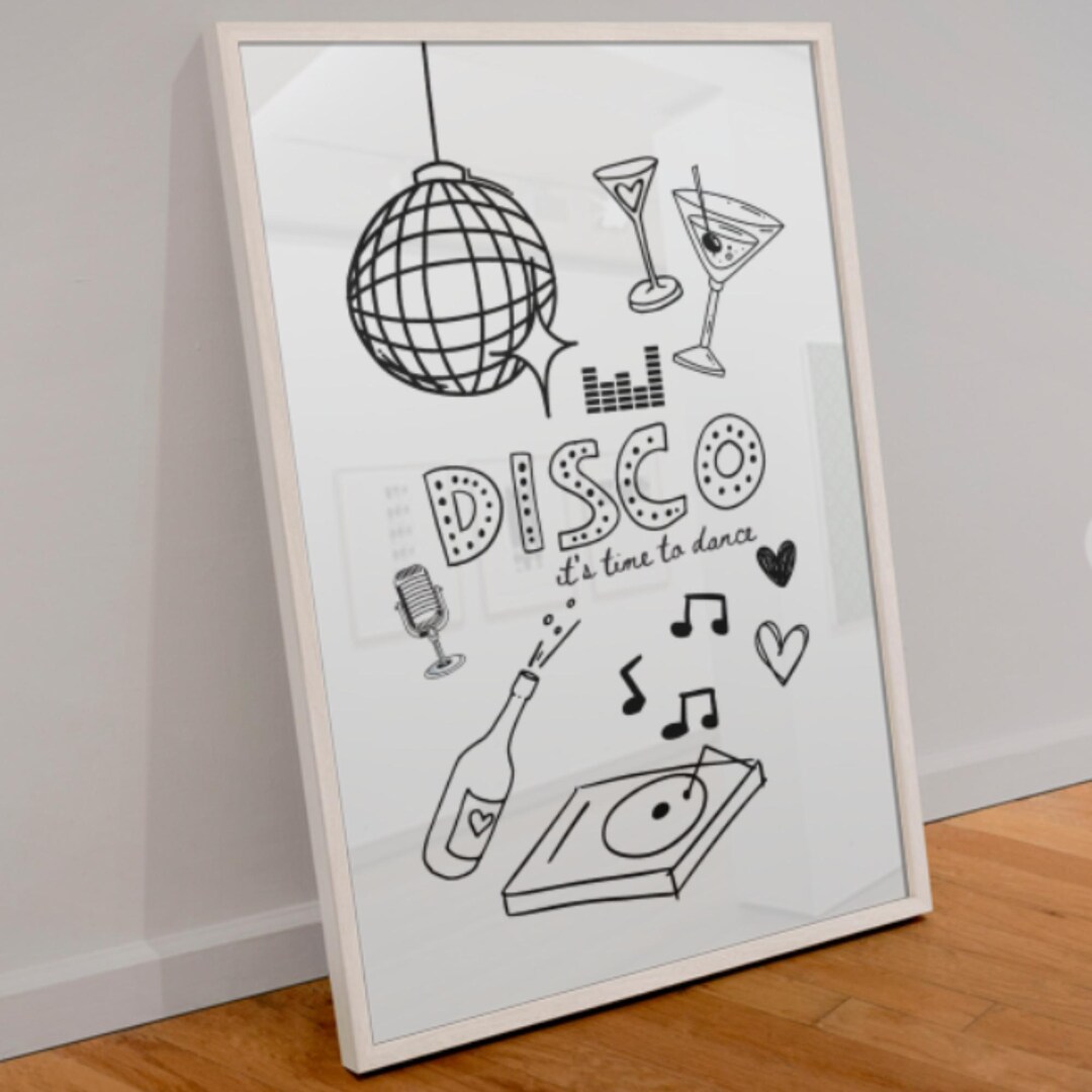 Disco Poster,70's Retro Wall Art,aesthetic Trendy Retro Fun Decor,funky ...