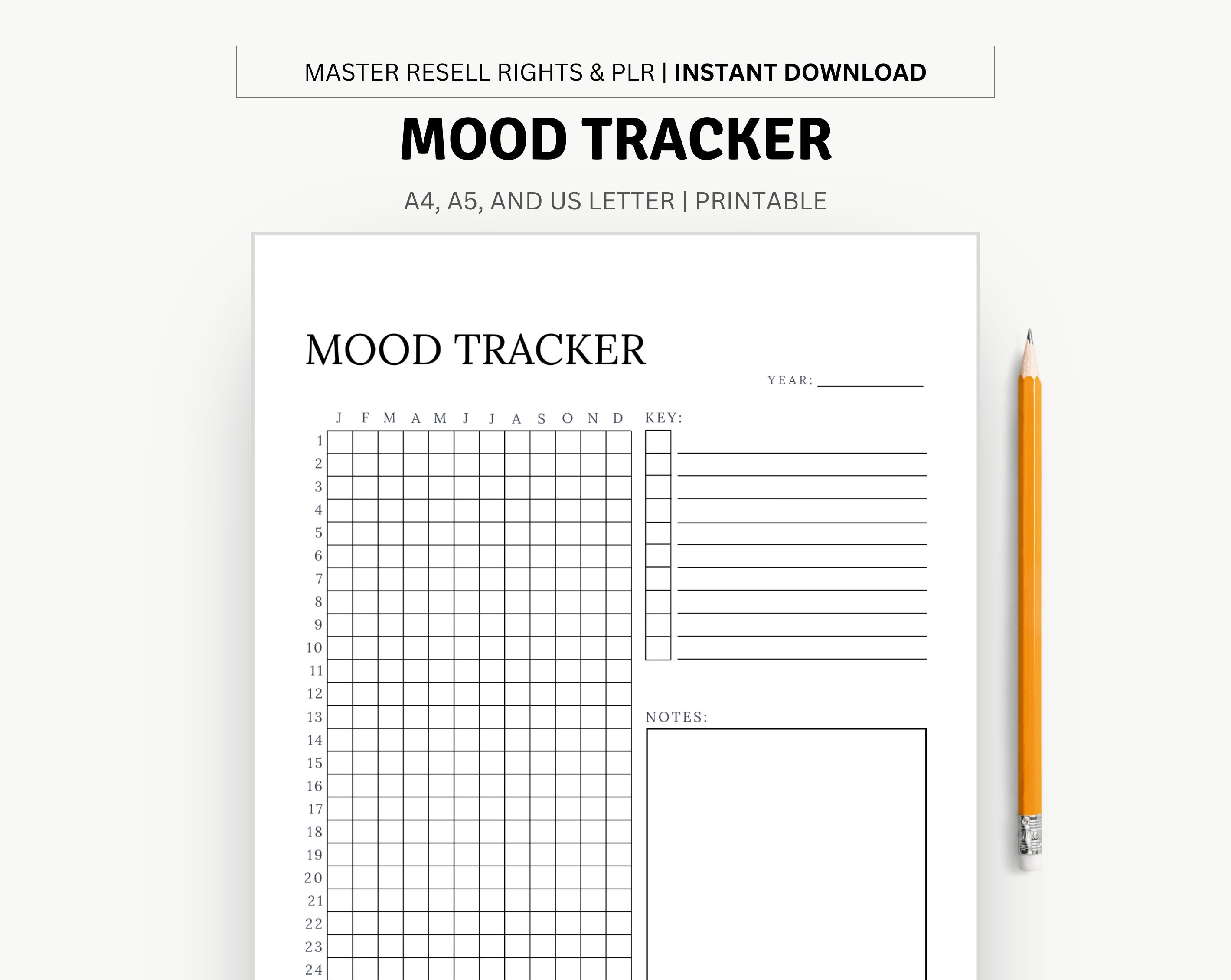 Mood Tracker Printables Instant Download - Track Your Emotions Daily ...
