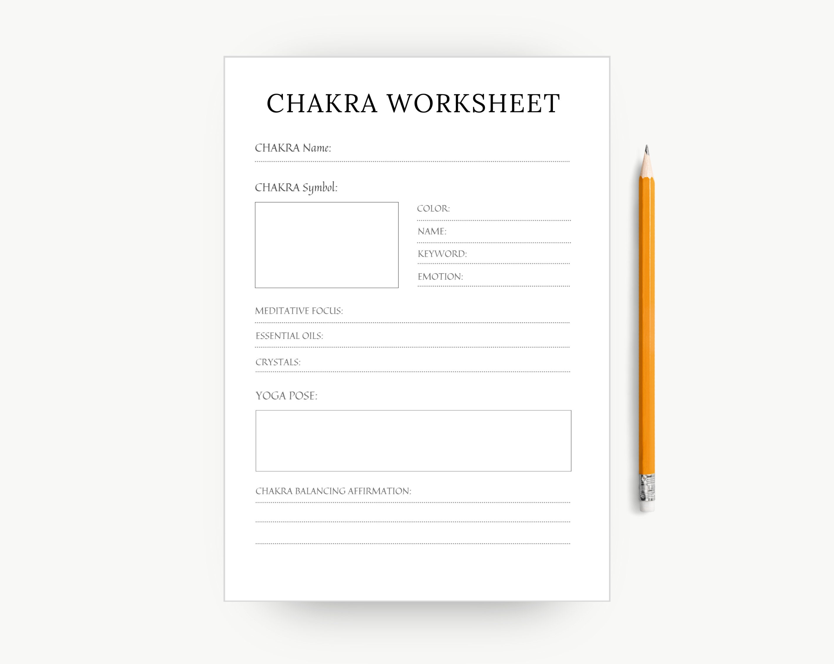 Chakra Worksheet Instant Download Printables - Balance Your Energies ...