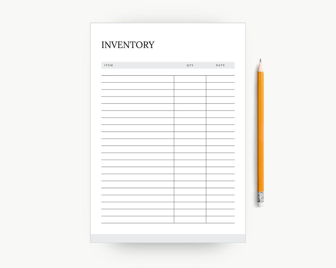 Printable Inventory Tracker Planner Page, Inventory Management, Product ...