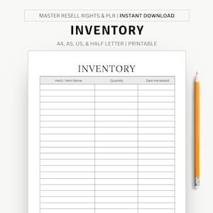 Printable Inventory Tracker Planner Page, Inventory Management, Product ...