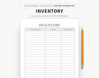 Printable Inventory Tracker Planner Page, Inventory Management, Product ...