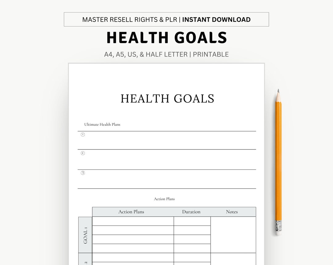 Ultimate Printable Health Goals Planner - Achieve Wellness Milestones ...