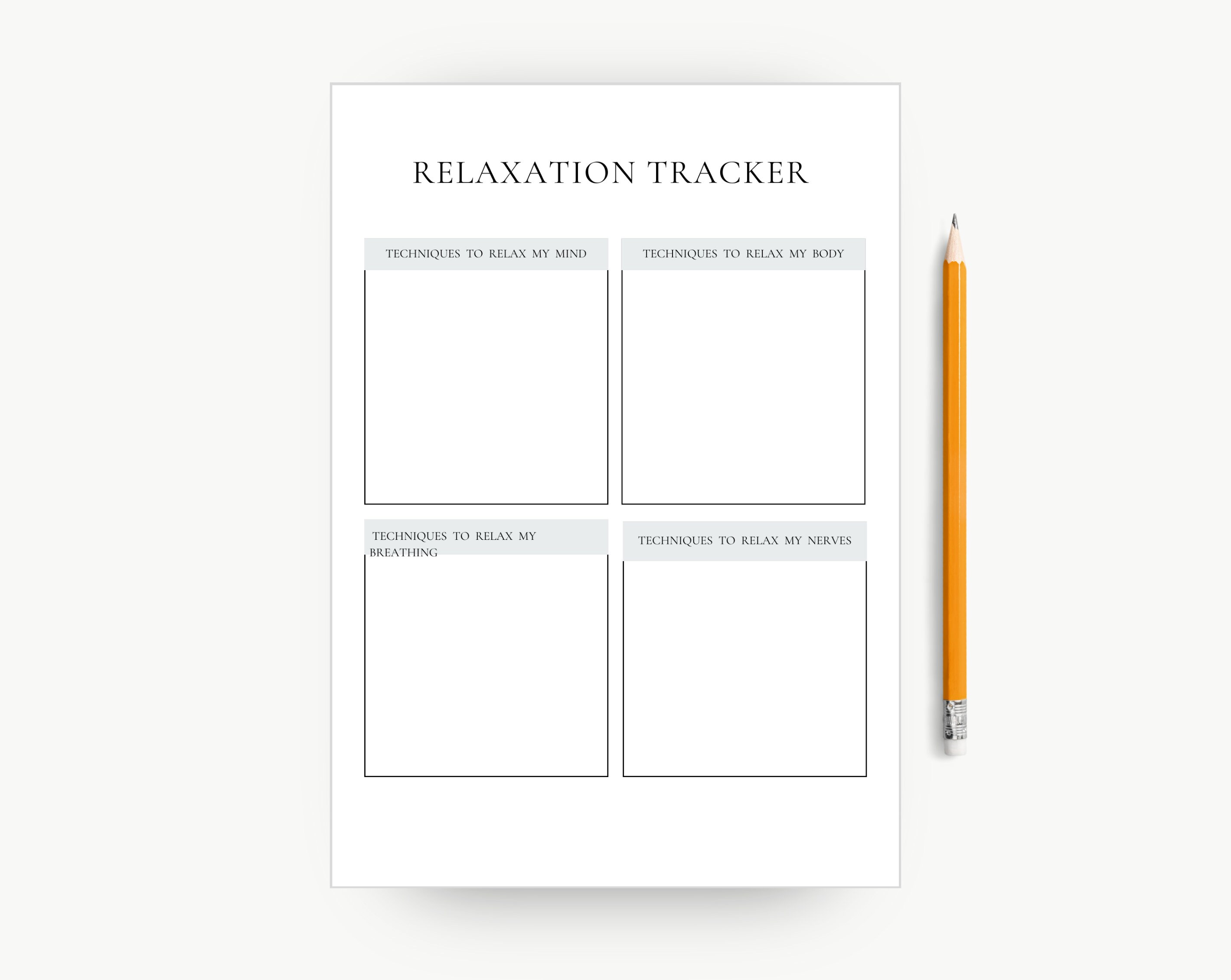Printable Relaxation Tracker Personal Growth Planners Instant Download ...