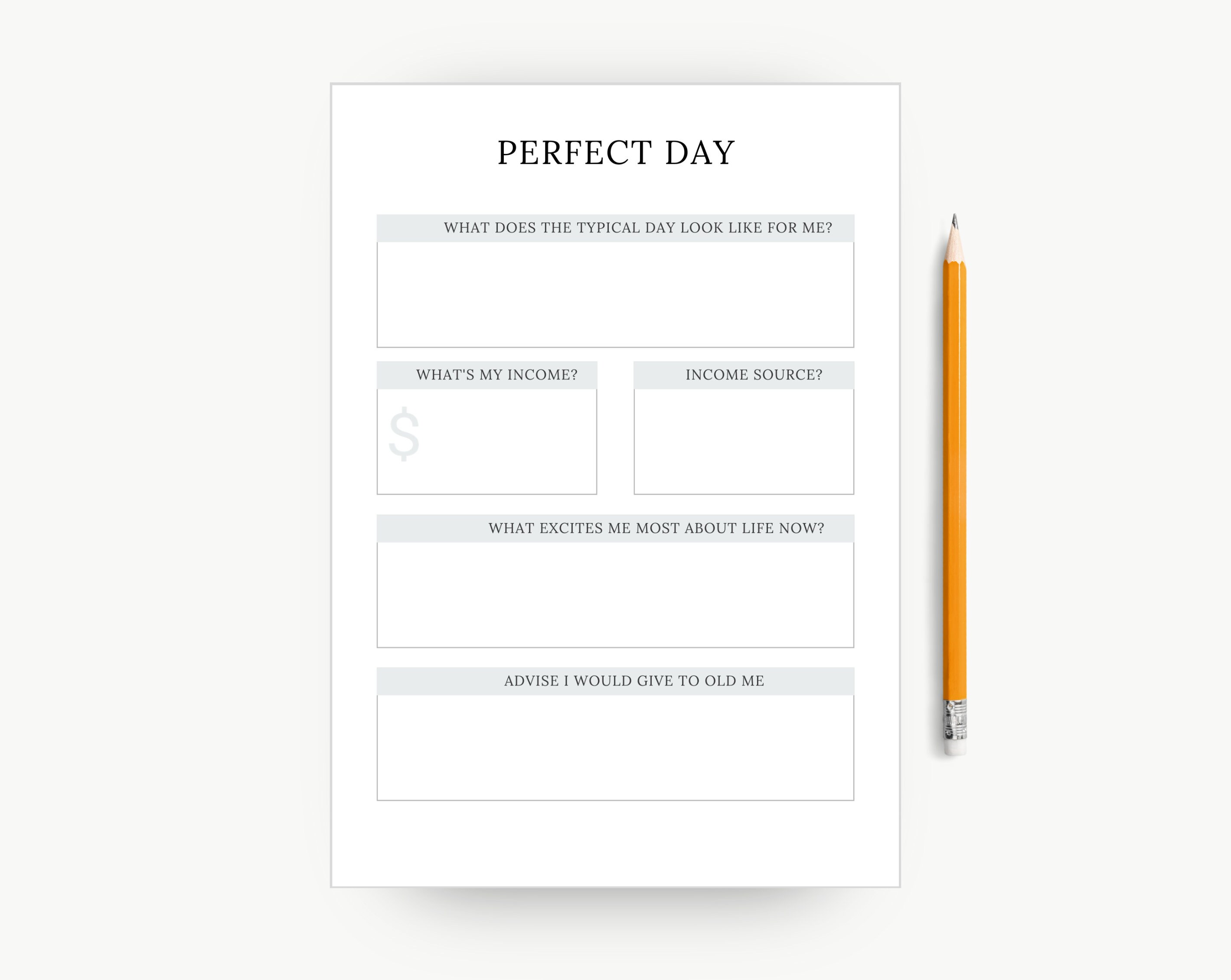 My Perfect Day Life Printable Planner Pages Daily Productivity Work ...