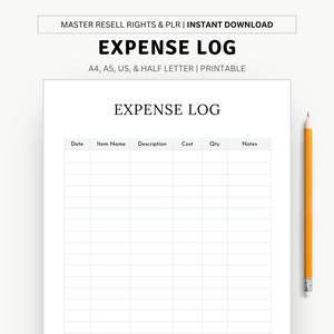 Printable Expense Log Planner, Expense Tracker, Expense Log, Spending ...