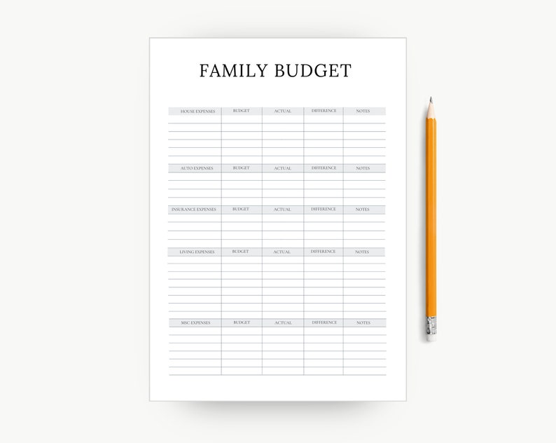 Family Budget Planner Page, Printable Budget Planner, Couples Budget ...