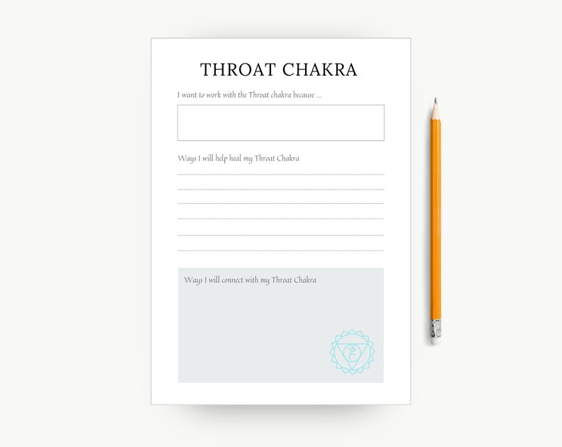 Printable Throat Chakra Planner - Instant Download for A4, A5, US ...