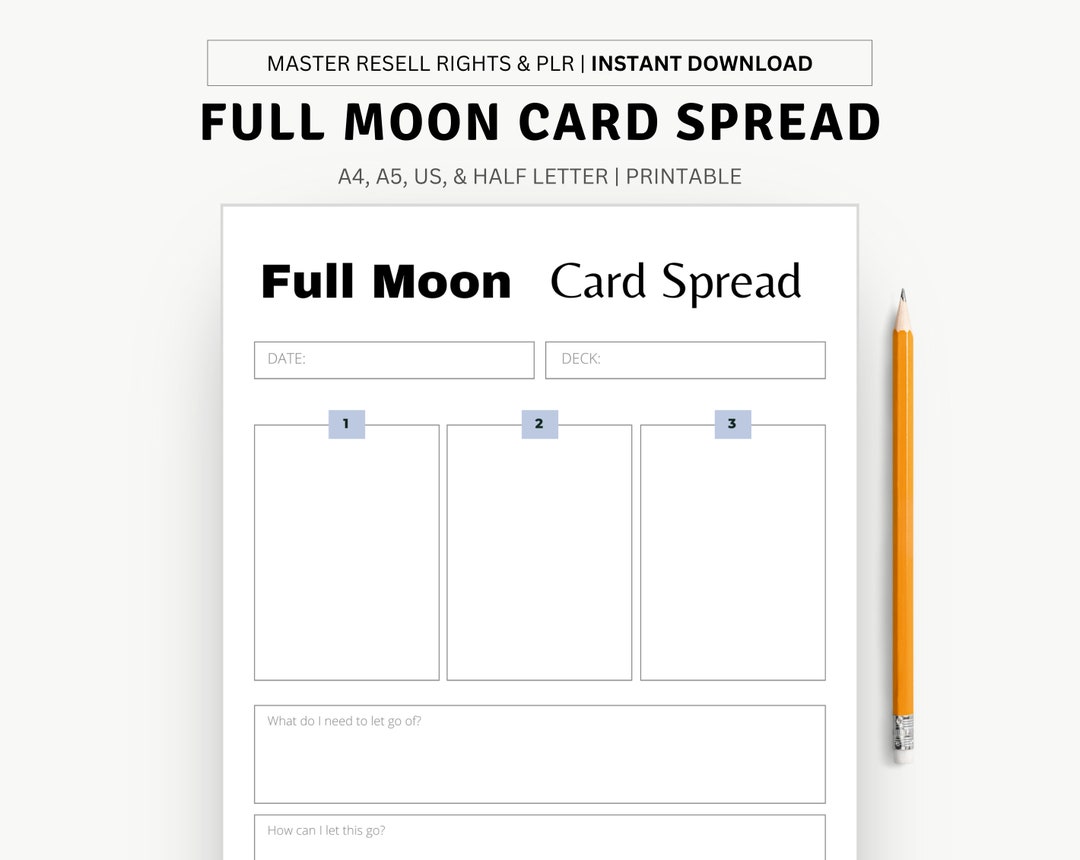 Magical Full Moon Card Spread Printable Instant Download and Begin Your ...