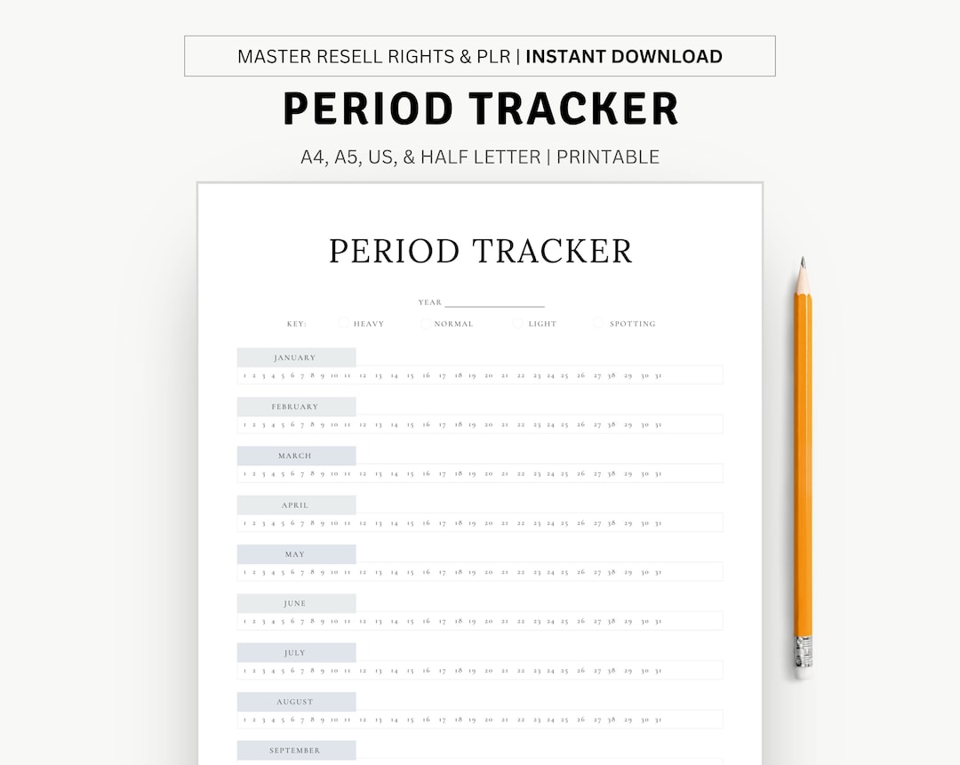 Menstrual Cycle Period Tracker Printable Stay Organized With Our Period ...