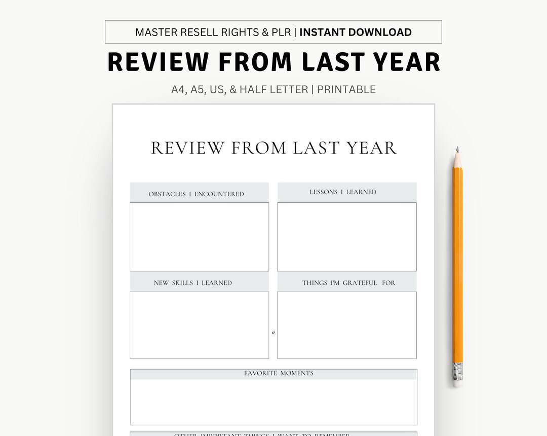 Printable Personal Growth Planner - A4, A5, US Letter, Half Letter ...