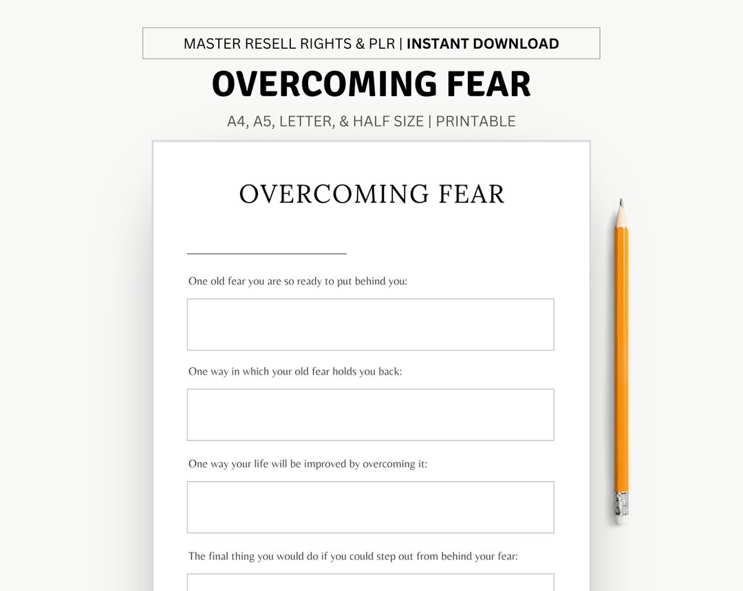 Overcoming Fear Printable Planner Pages Daily Productivity Work Sheet ...
