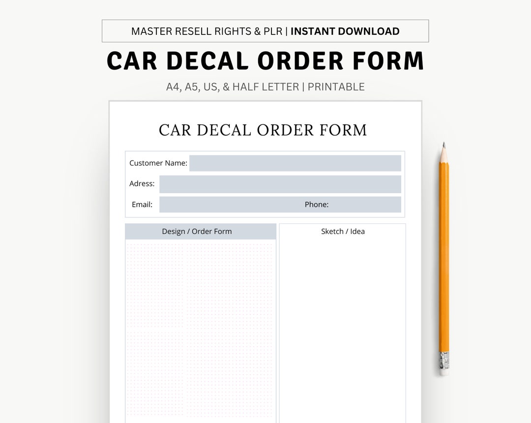 Car Decal Order Form - Etsy