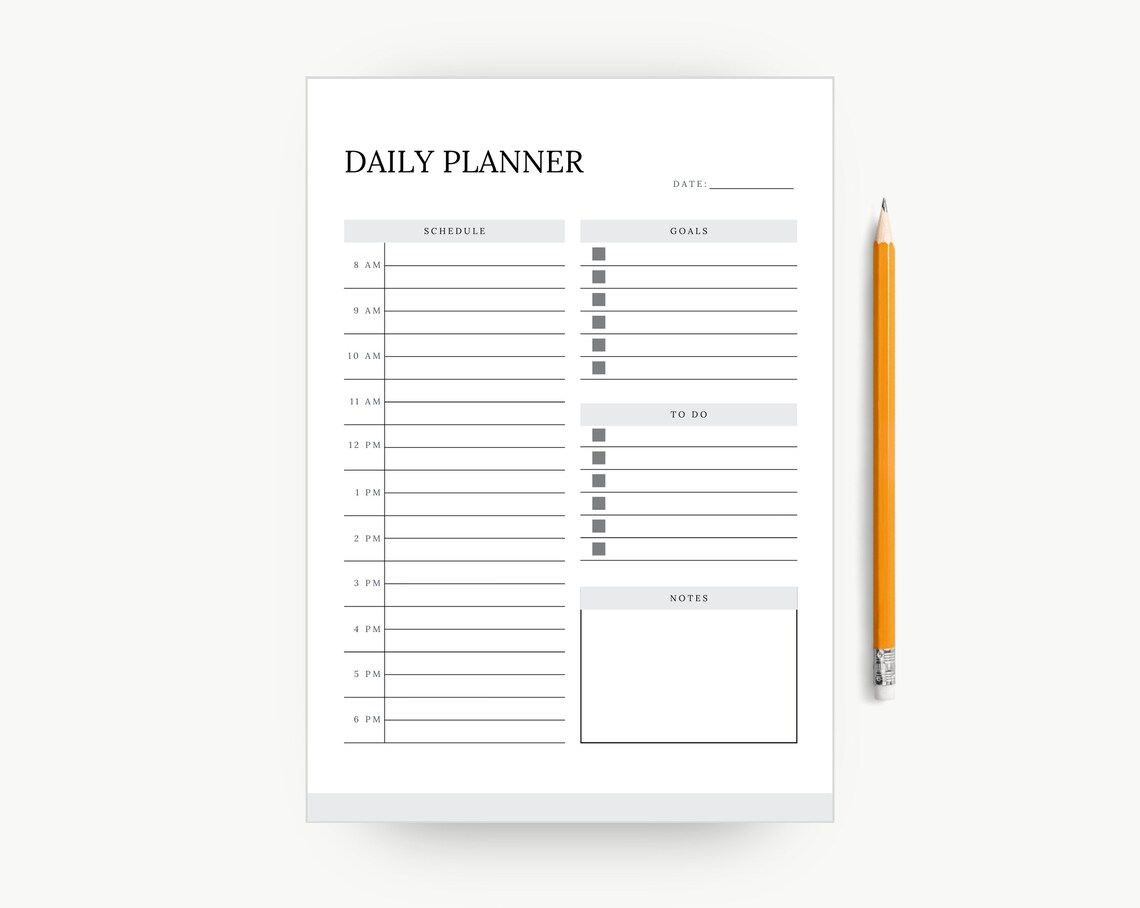 Printable Daily Planner Fillable Daily to Do List Productivity Planner ...
