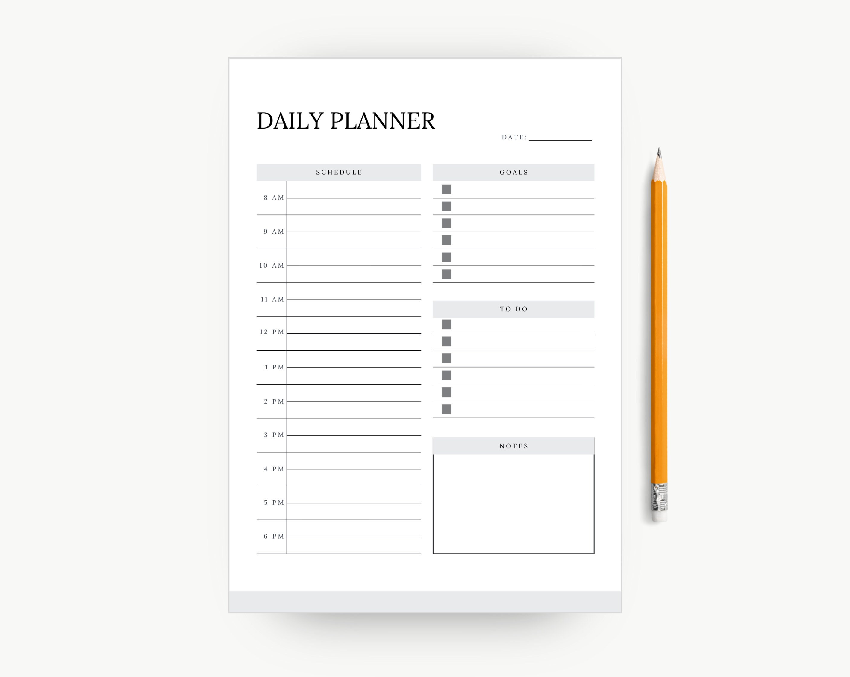 Printable Daily Planner Fillable Daily to Do List Productivity Planner ...
