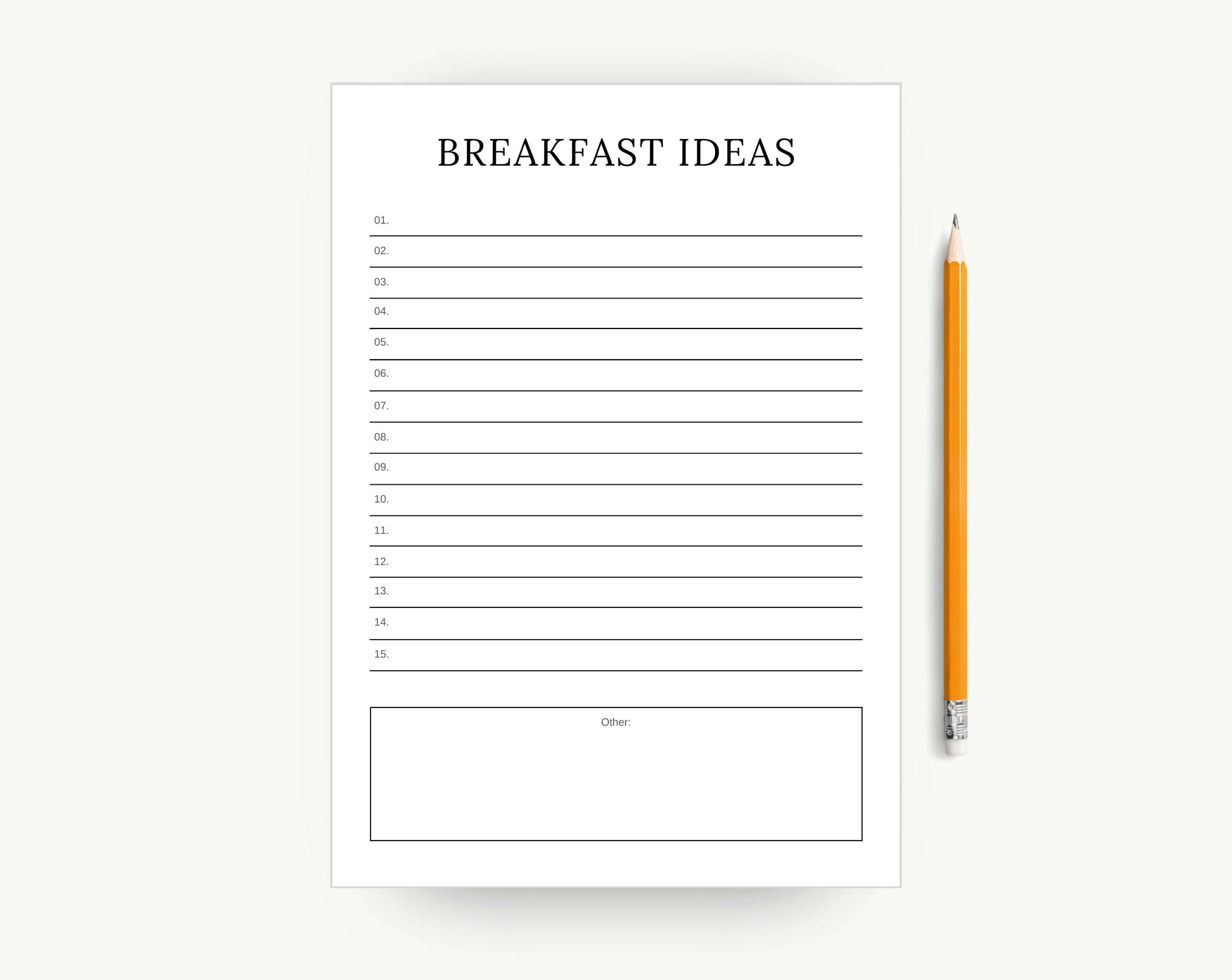 Delicious Breakfast Ideas Printables - Instant Download for a Perfect ...