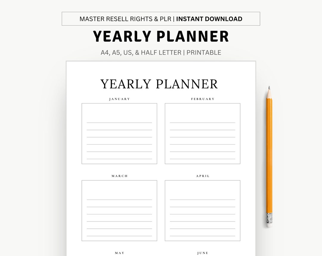 Yearly Planner Printables - Instant Download for Productivity and ...