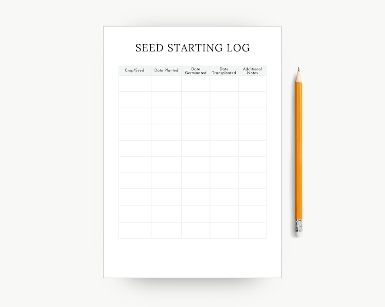 Seed Starting Success Awaits With Our Printable Seed Starting Log ...