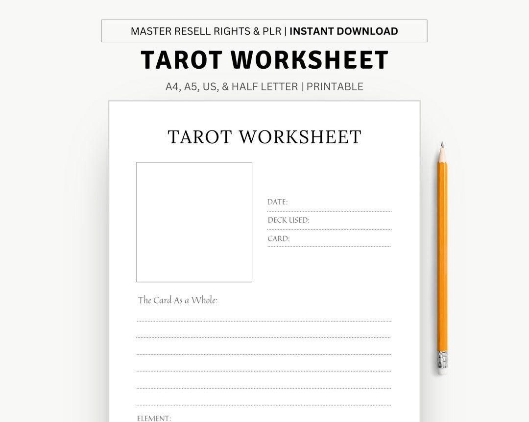 Tarot Worksheet Planner Page, Spirituality and Awakening Planner, Home ...
