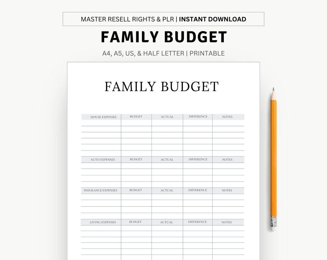 Family Budget Planner Page, Printable Budget Planner, Couples Budget ...