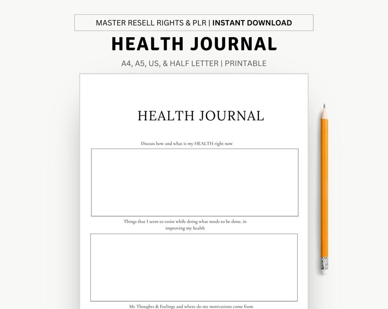 Printable Health Journal Planner - Achieve Your Wellness Goals With Our ...