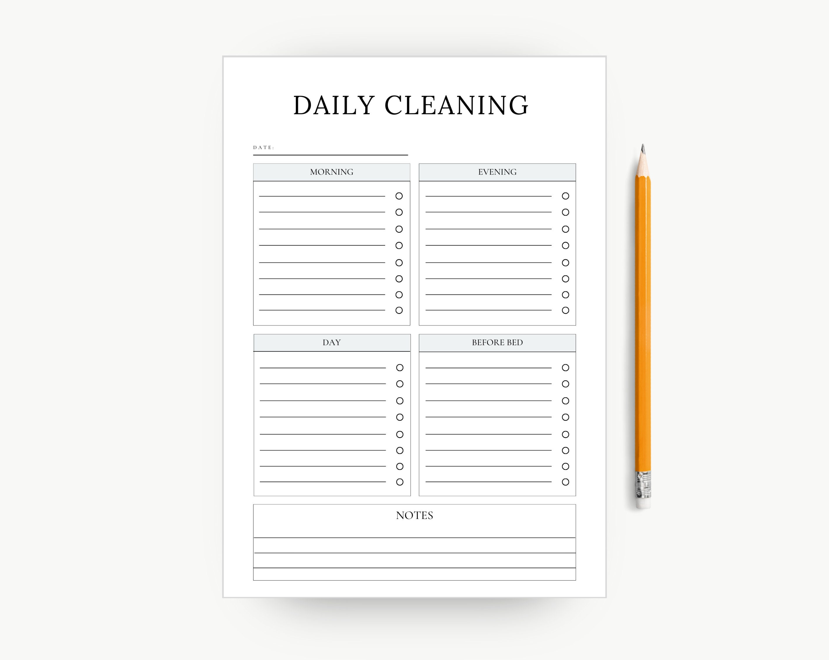 Daily Cleaning Checklist Printable Cleaning Planner Cleaning Schedule ...
