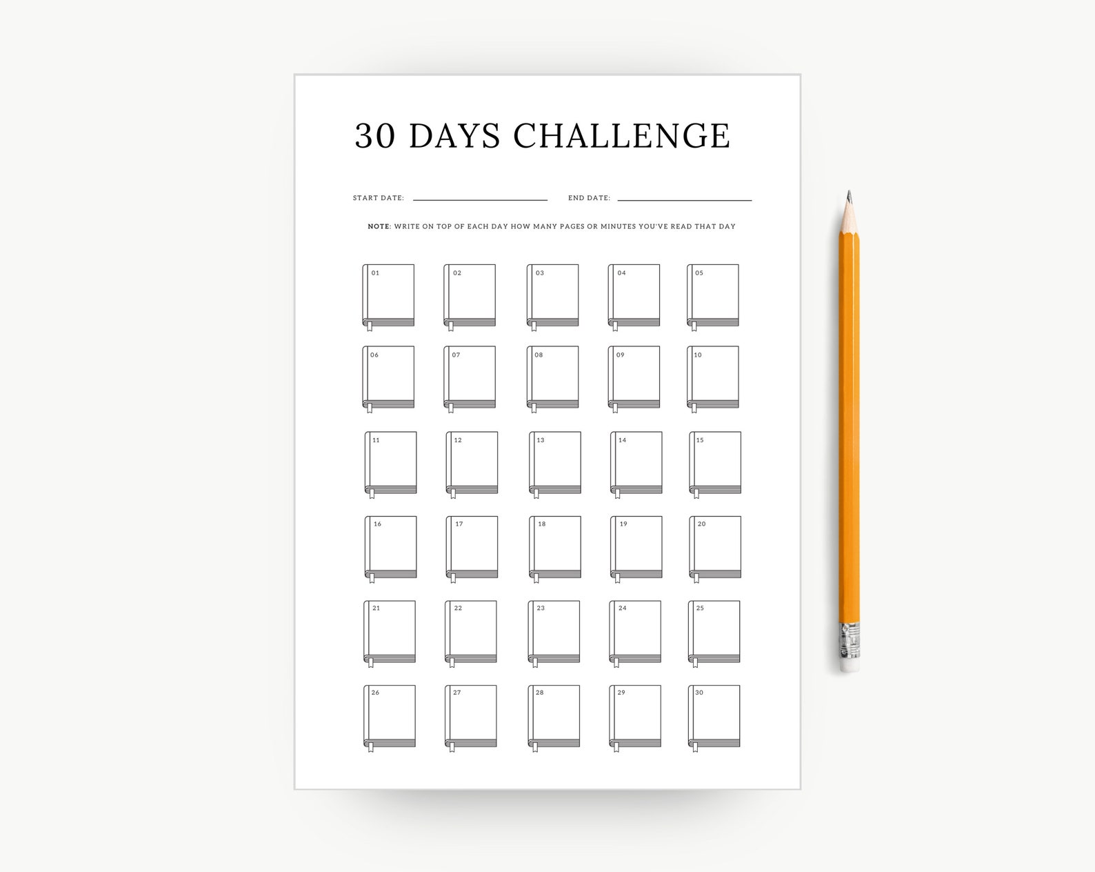30 Day Reading Challenge Goal Setting Progress Tracker Habit Forming A4 ...