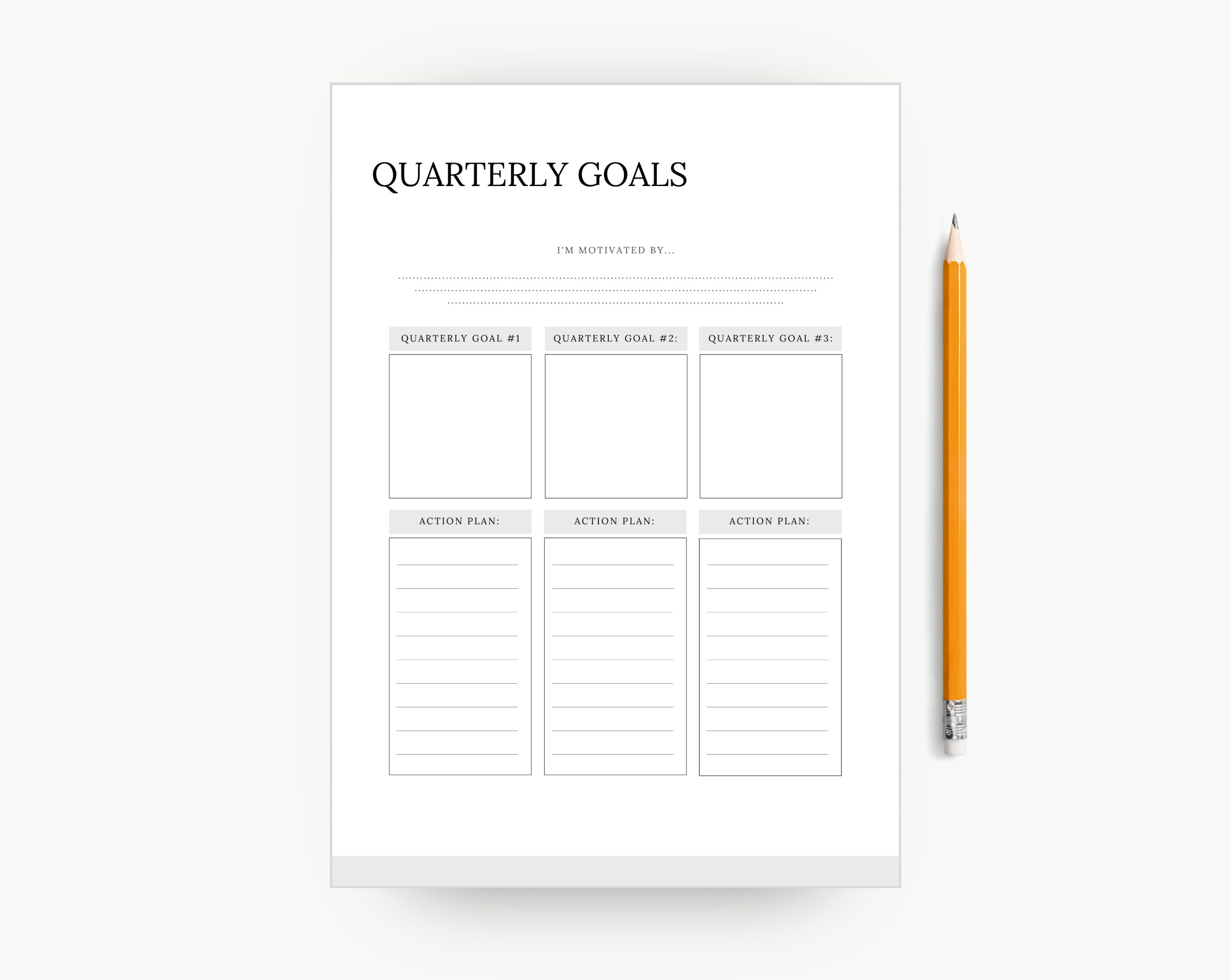 Quarterly Goal Printables Instant Download for Productivity Boost - Etsy