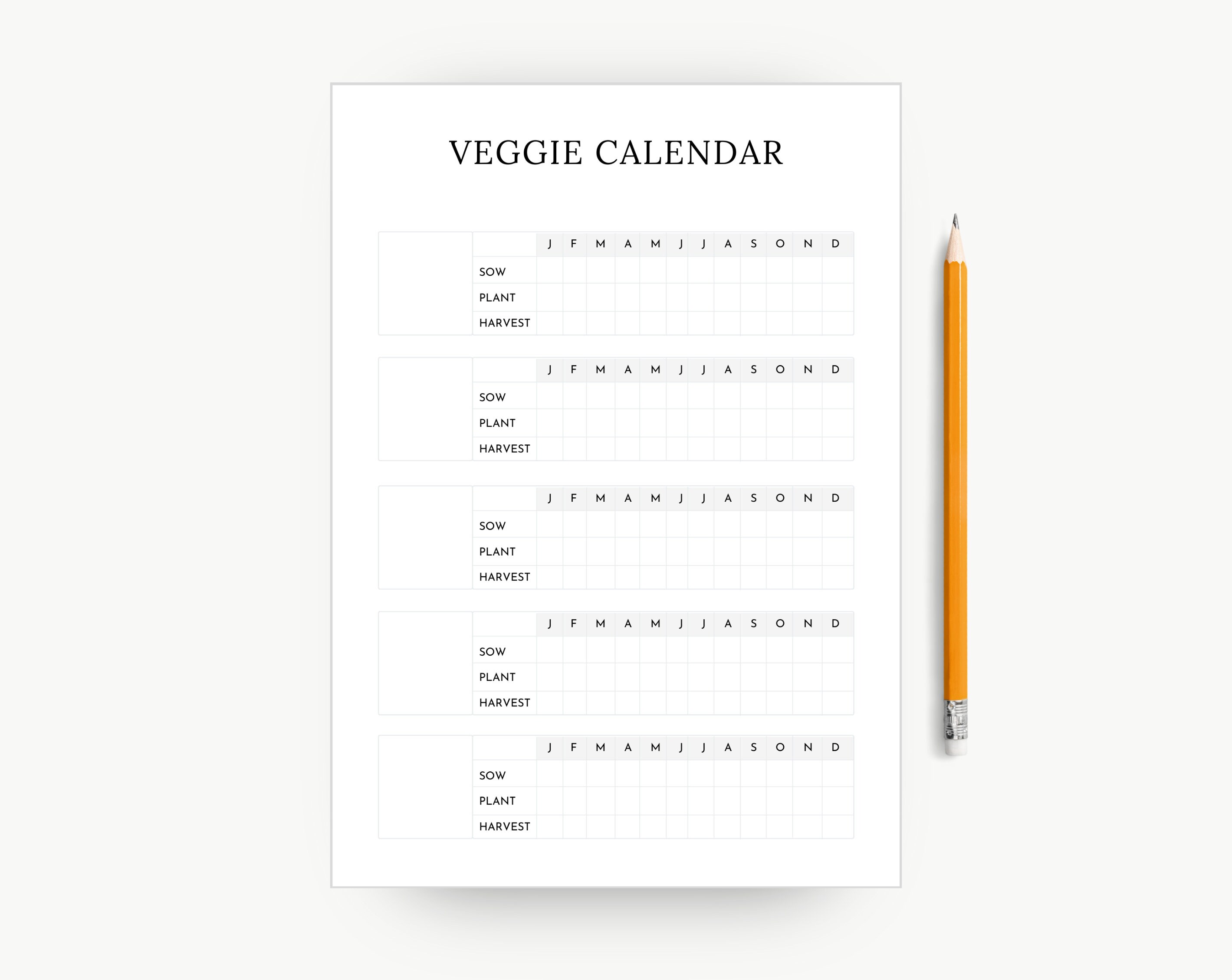 Harvest Abundance With Our Printable Veggie Calendar Planner Plan Your ...