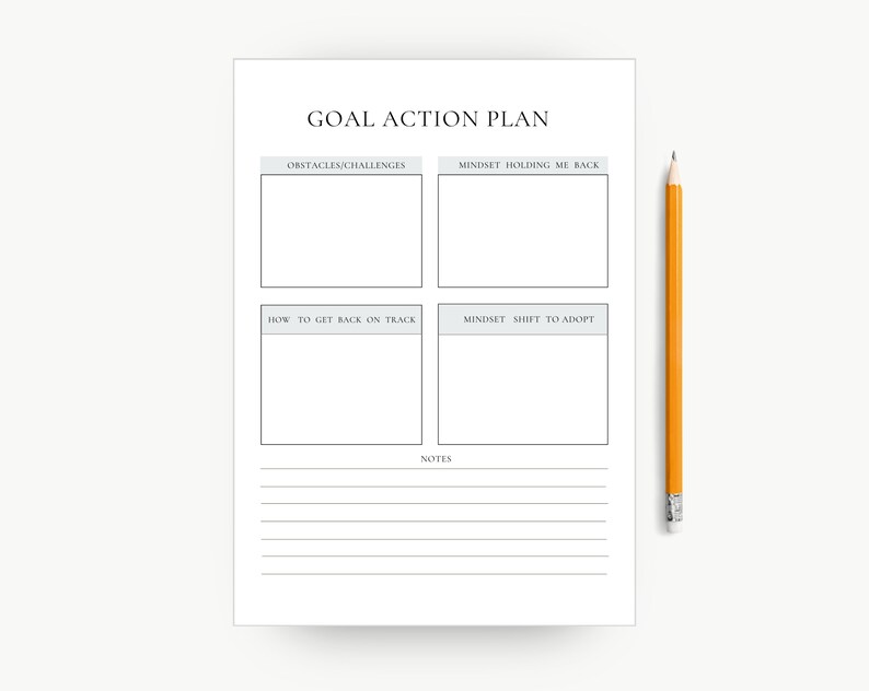 Printable Goal Action Plan Personal Growth Planners A4, A5, US Letter ...
