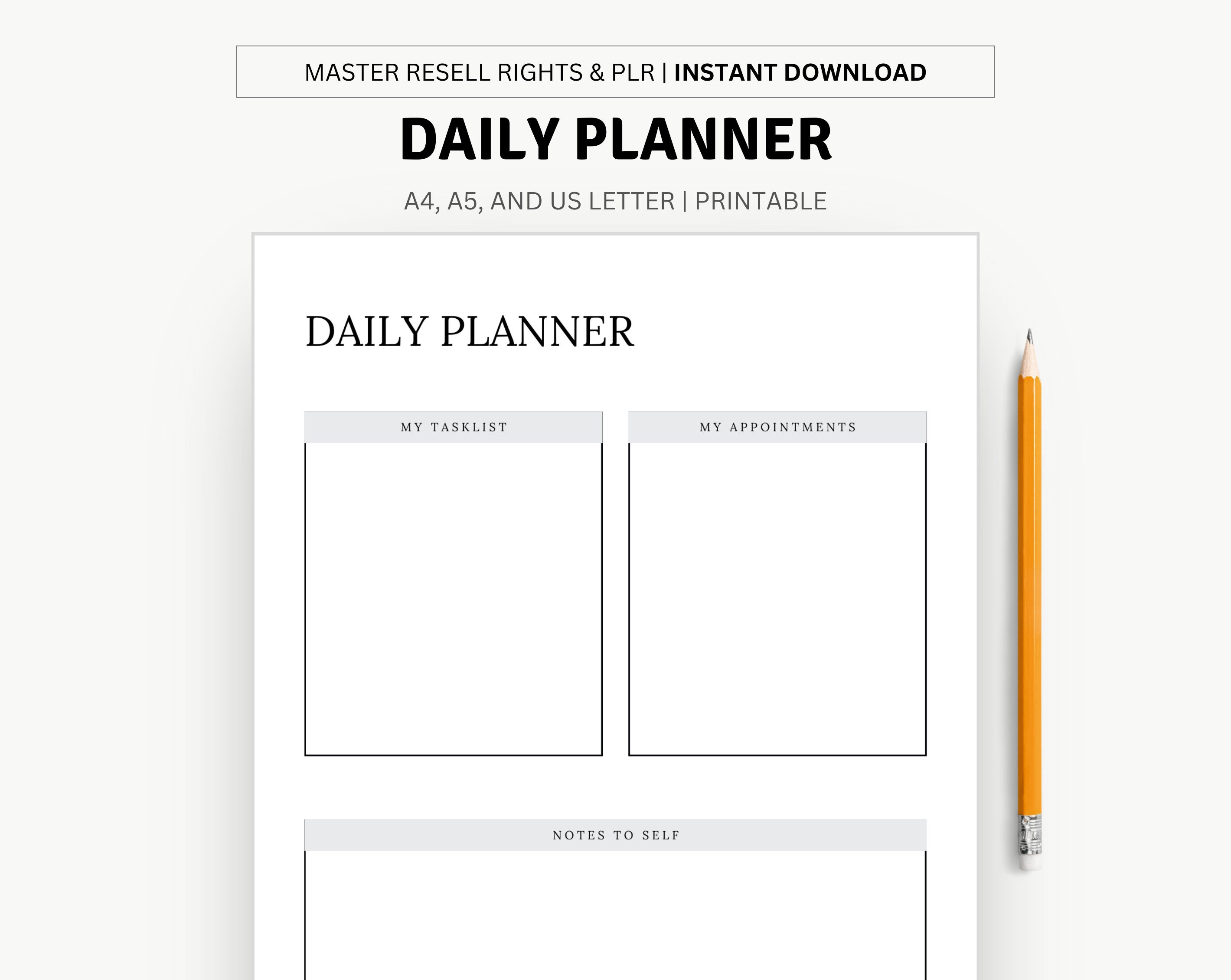 Printable Daily Planner Fillable Daily to Do List Productivity Planner ...
