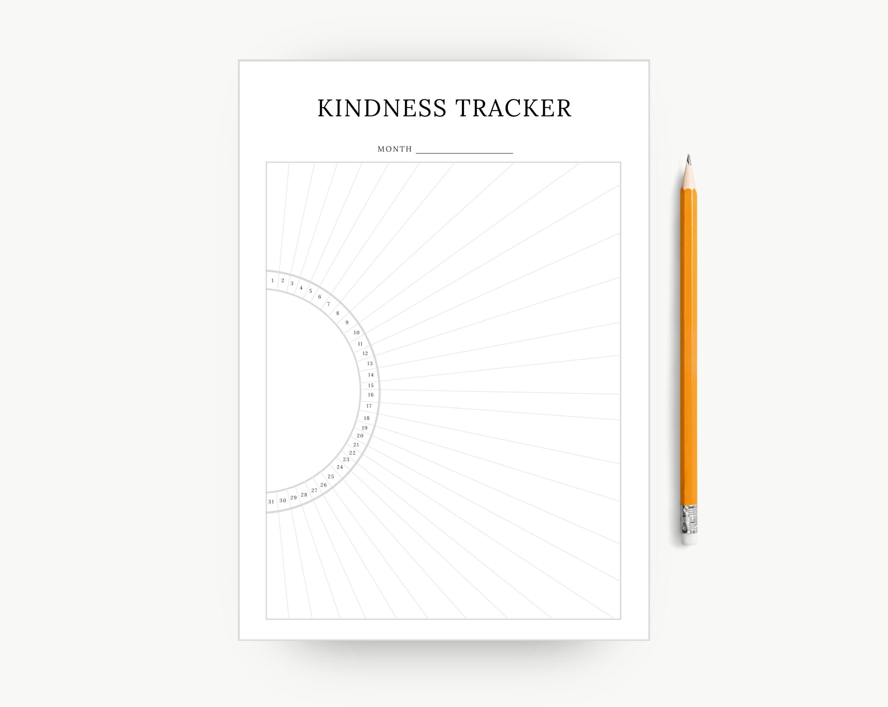 Printable Kindness Tracker Planners A4, A5, US Letter, Half Letter ...