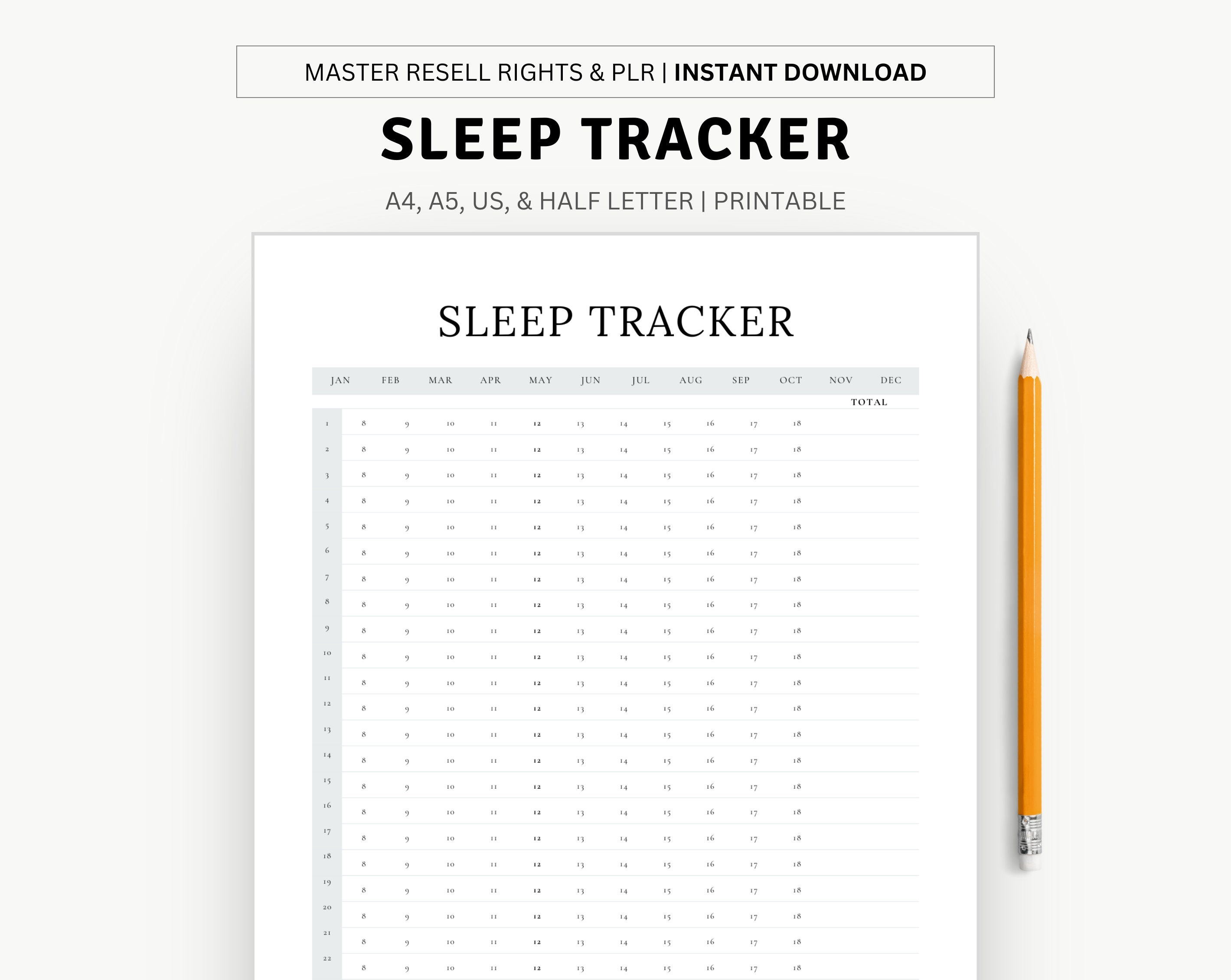 Ultimate Sleep Tracker Printable Planner Page Improve Your Sleep ...