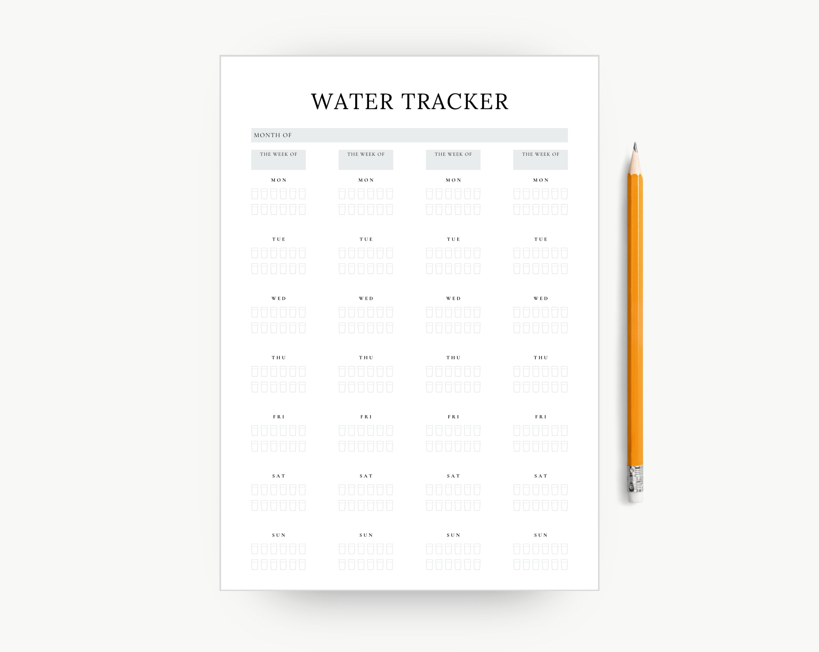 Water Tracker Printable Planner Page - Stay Hydrated With Our Daily ...