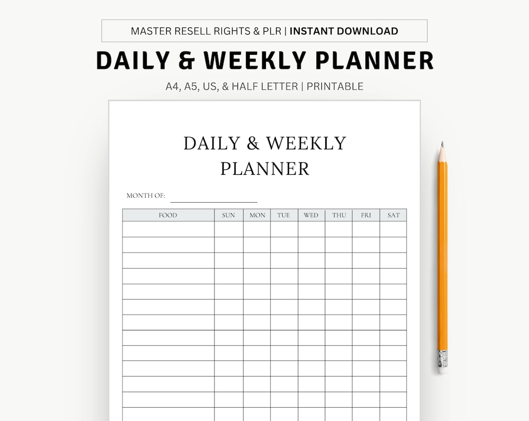 DAILY & WEEKLY PLANNER Printable Page - Organize Your Life With This ...