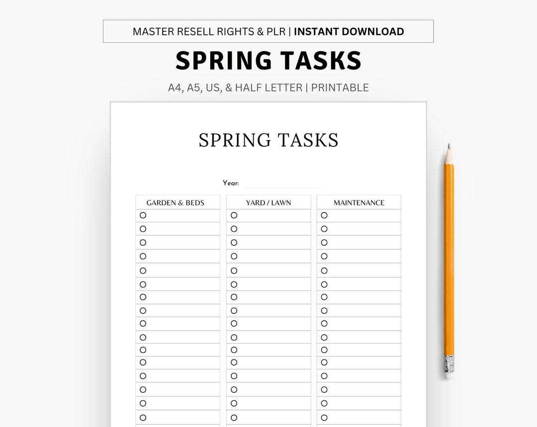 Step Into Spring With Our Printable Spring Tasks Planner - Organize ...