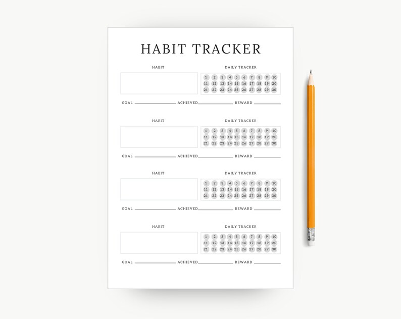 Habit Tracker Weekly Habit Tracker Printable Habit Tracker Template ...