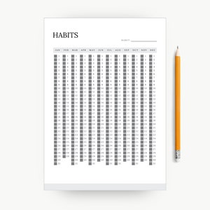 Monthly Habit Tracker Printable 12 Month Habit Tracker Template Routine ...