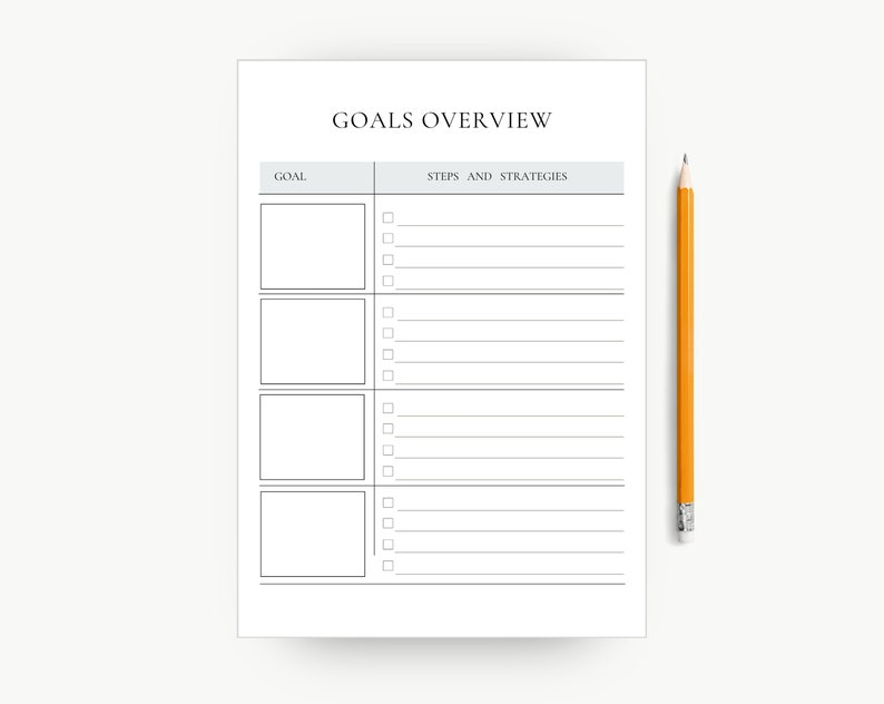 Printable Personal Goals Overview Growth Planners A4, A5, US Letter ...