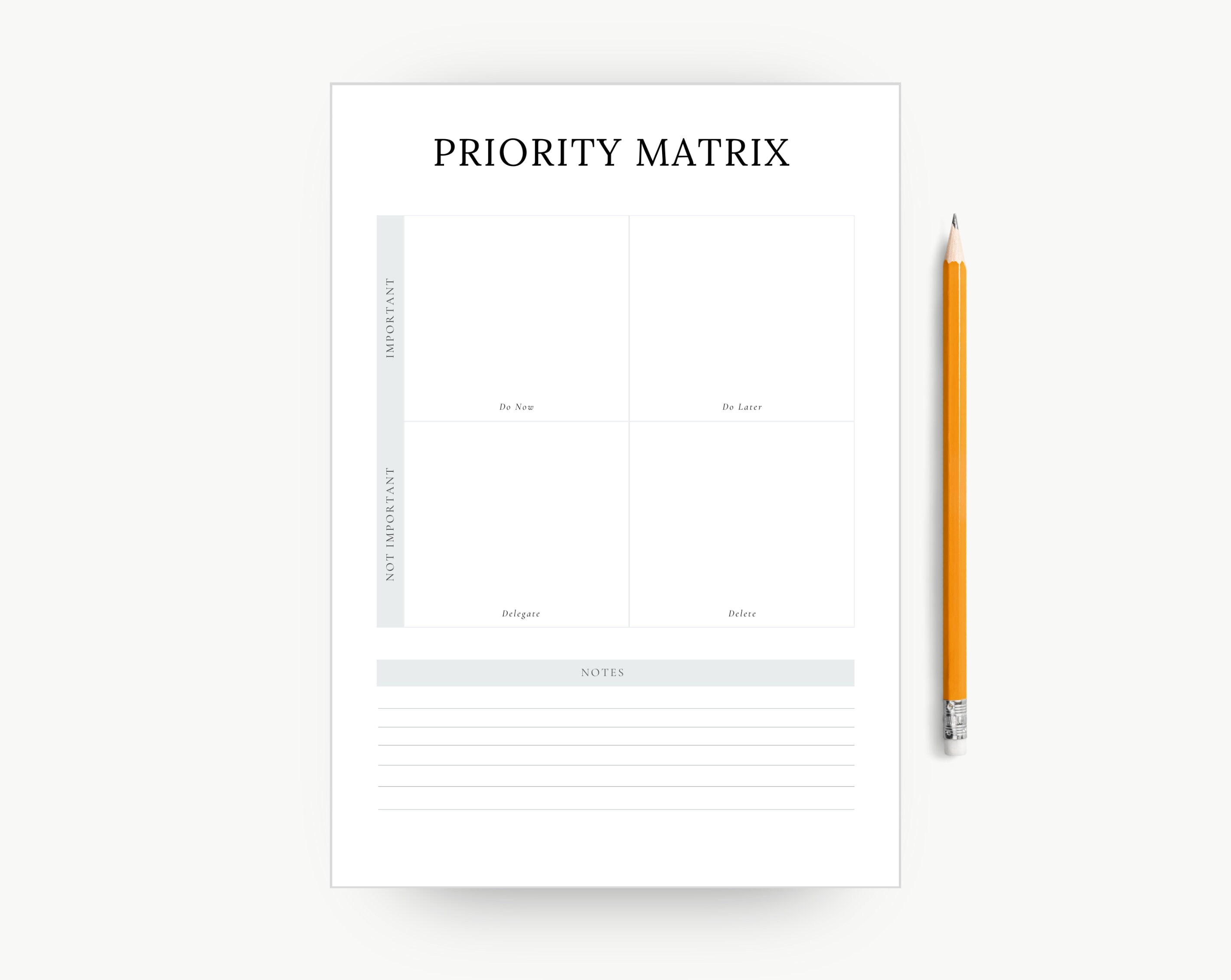 Ultimate Priority Planner, Matrix Printable Planner Elevate ...