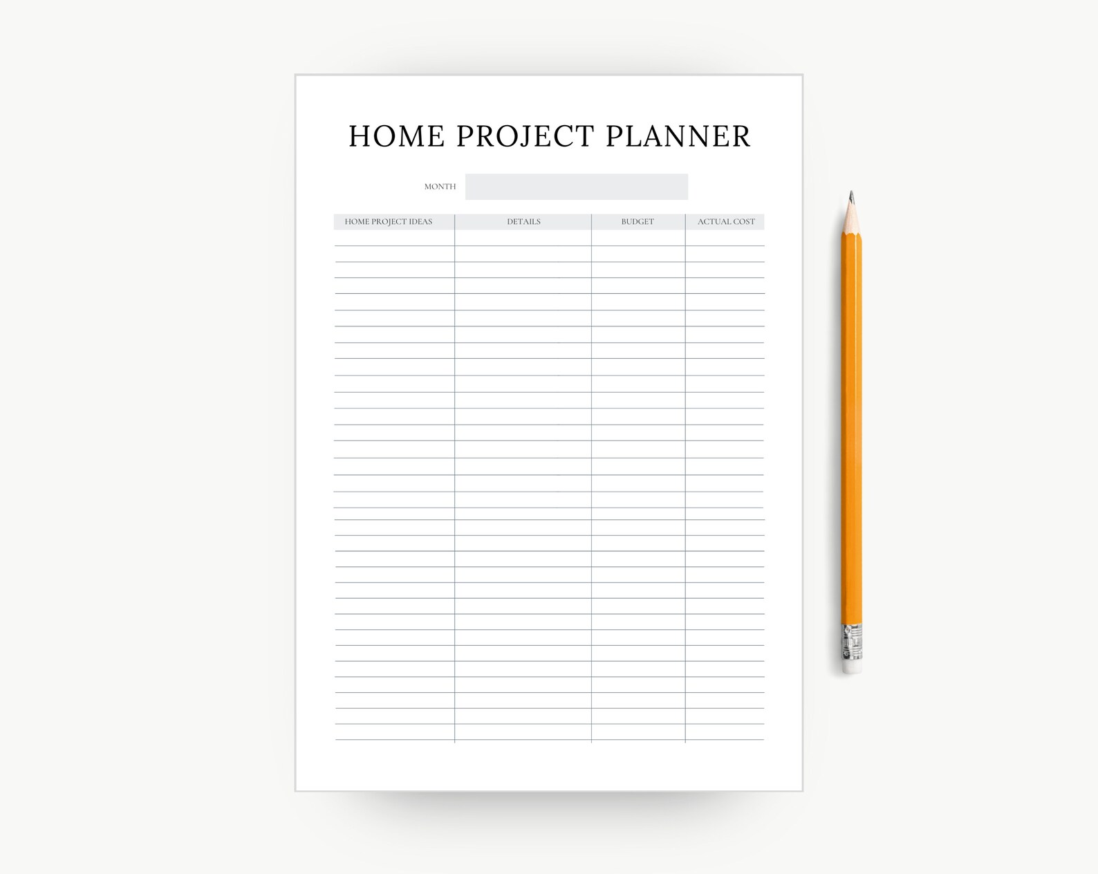 Printable Home Project Planner Page - A4, A5, US Letter, Half Letter ...