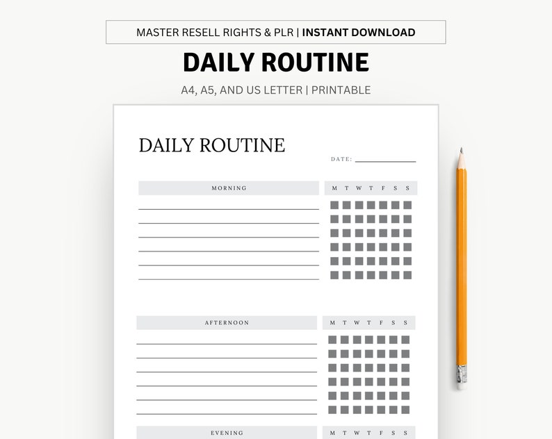 Daily Routine Printables Instant Download - Plan Your Day Effectively ...