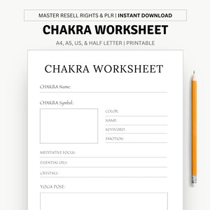 Chakra Worksheet Instant Download Printables - Balance Your Energies ...