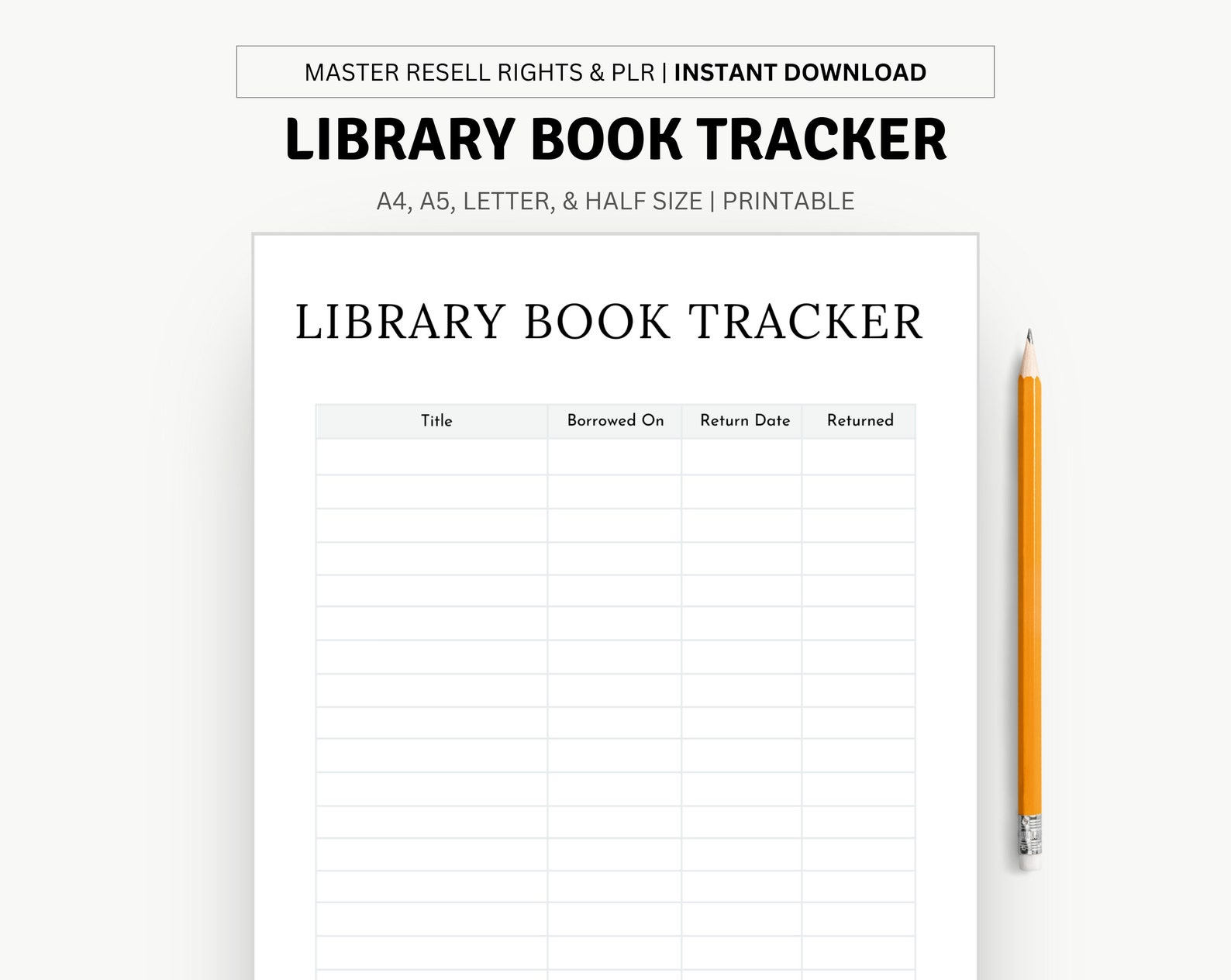 Library Book Tracker Printables - Organize Your Reading Collection With ...