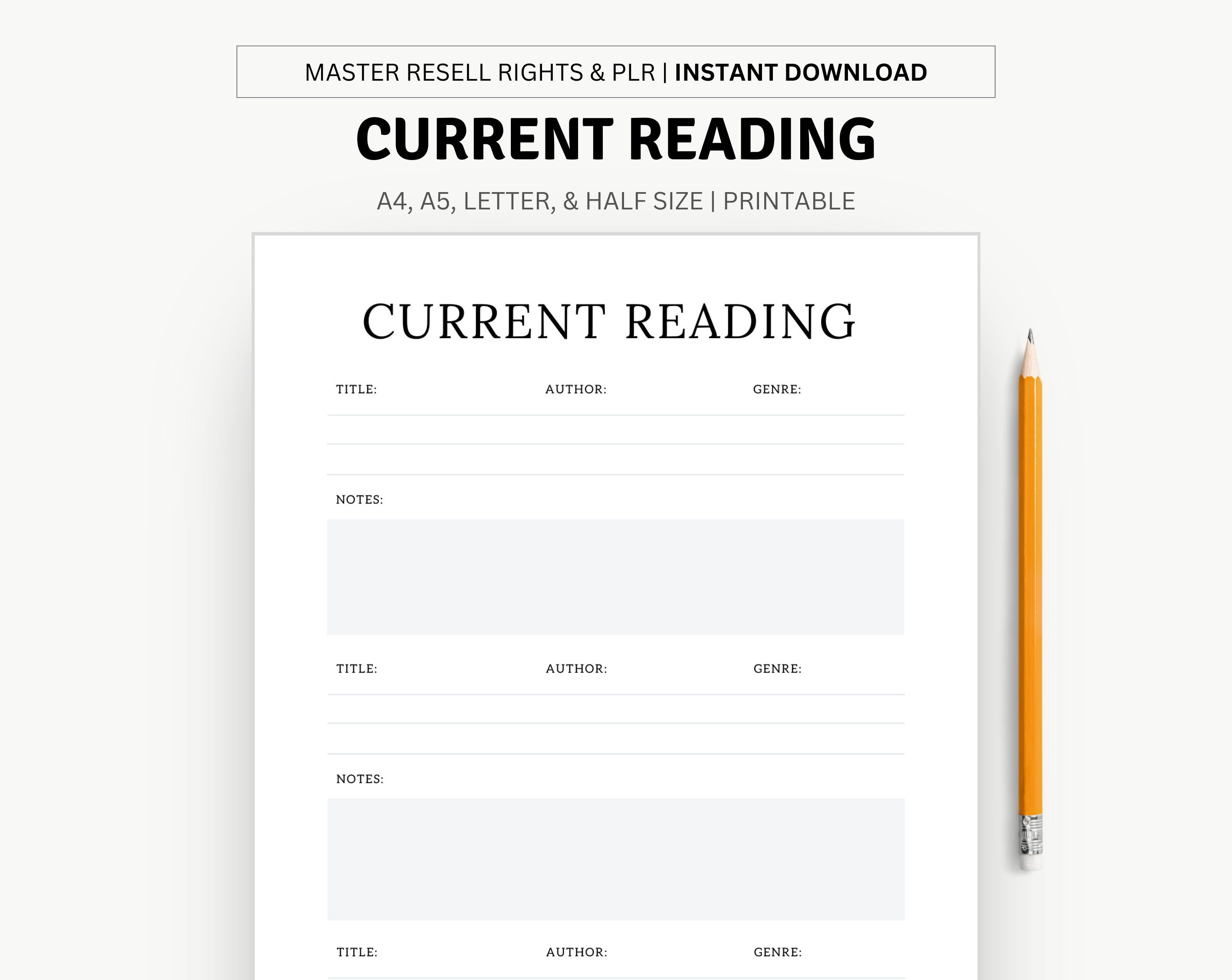 Printable Current Reading Instant Download for Educators and Parents - Etsy