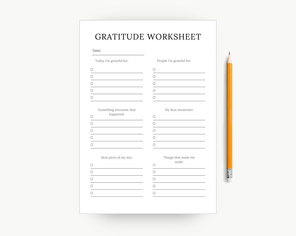 Gratitude Worksheet Planner Page, Printable Planner Page, Home & Office ...