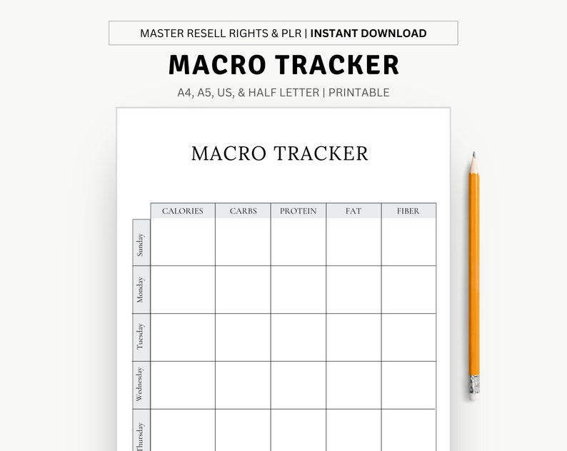 Ultimate MACRO TRACKER Printable Planner - Boost Productivity Instantly ...