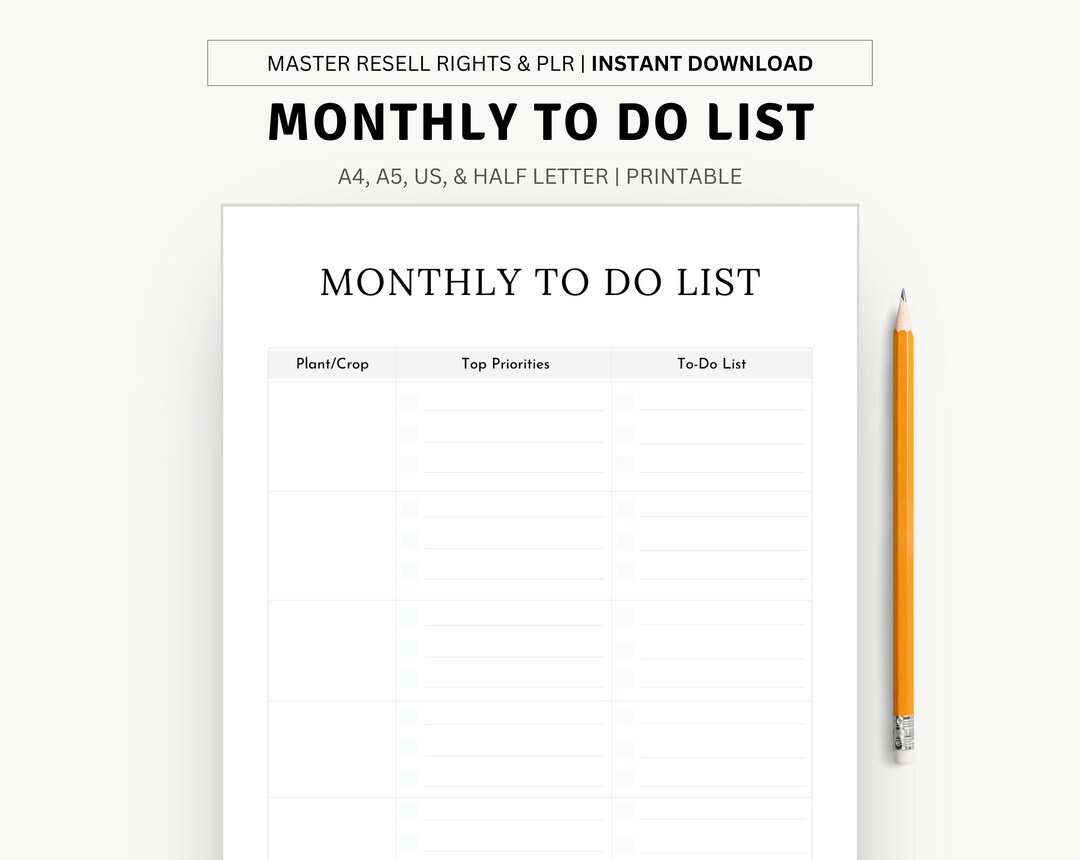 Monthly to Do List Don't Forget Task Lists Printable Task List Template ...