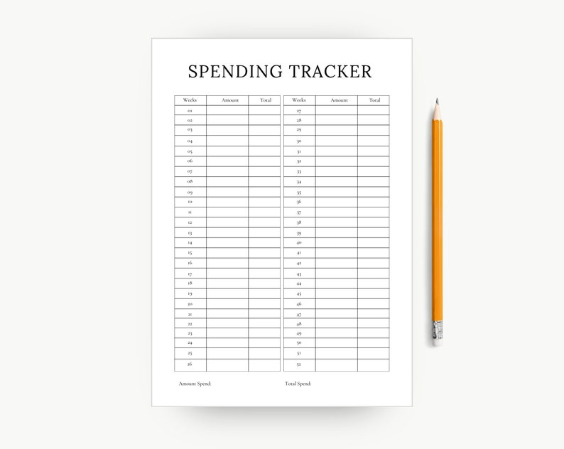 Printable Spending Tracker Planner, Expense Tracker, Budget Template ...